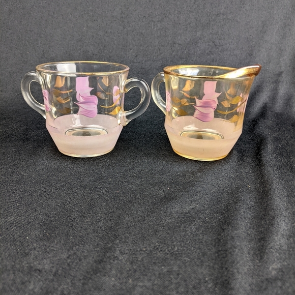 Accents | Vintage Handpainted Frosted Gold Rimmed Cream Sugar | Poshmark